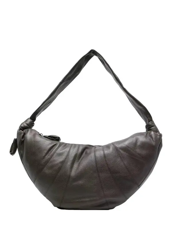 LEMAIRE Croissant Knotted Leather Shoulder Bag - Grey