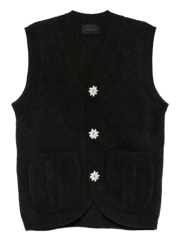 Simone Rocha Floral-button Vest - Grey