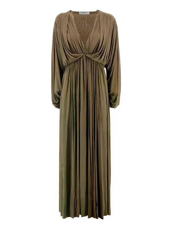 Philosophy Di Lorenzo Serafini Draped V-neck Maxi Dress - Brown
