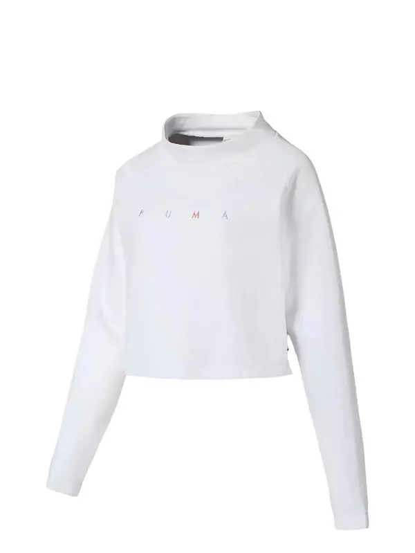 PUMA Graphic Cropped Sweatshirt - White