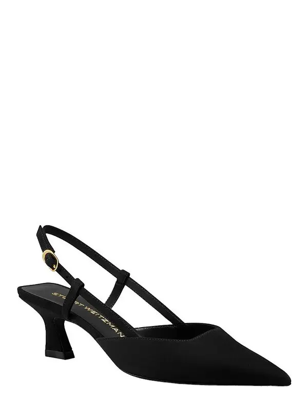 STUART WEITZMAN Vinnie 50 Slingback Suede Pumps - Black