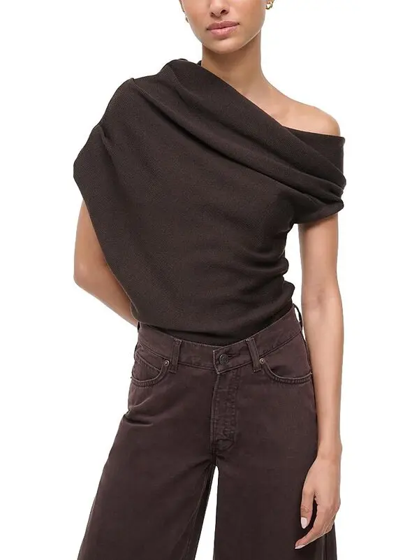 Staud Mabel Asymmetric Sweater - Earth
