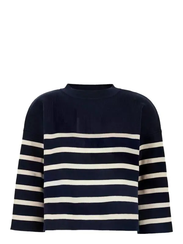 Max Mara Striped Rib-knit Sweater - Blue