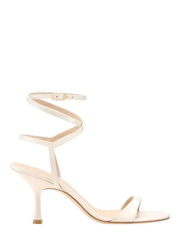 STUART WEITZMAN Nudist Ankle-wrap Stiletto Sandals - Cream.