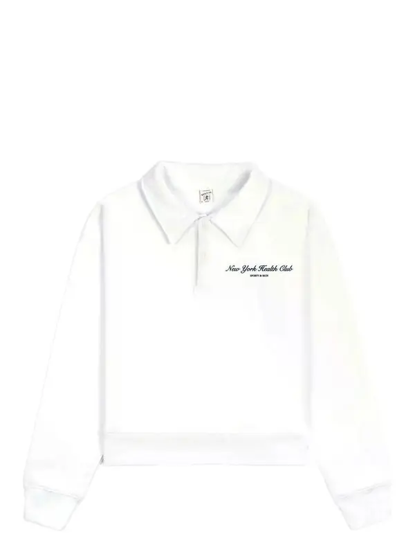 SPORTY & RICH Long-sleeve Polo Shirt - White