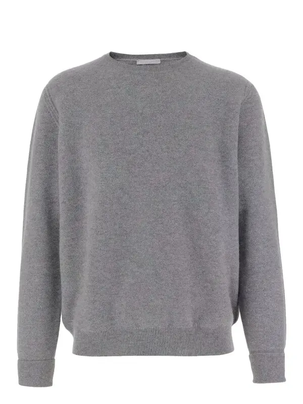 OLIVER LATTUGHI Crew-neck Ribbed Sweater - Grey