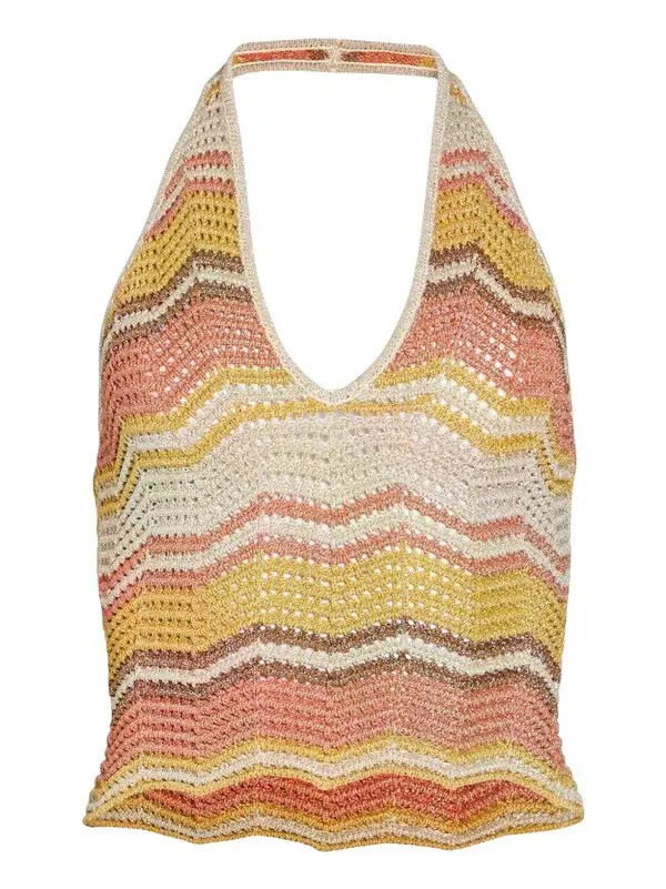 Retrofete Luz Crochet Halterneck Top - Yellow
