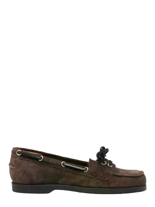 ATP ATELIER Lace-up Suede Loafers - Brown