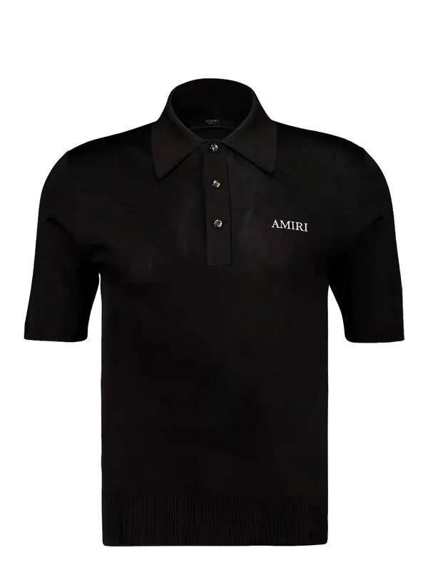 Amiri Logo-embroidered Polo Shirt - Black