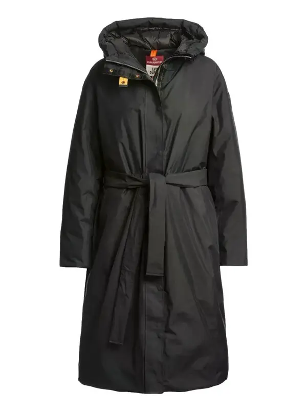 PARAJUMPERS Hooded Belted Coat - Black