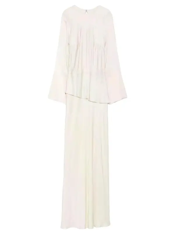 Brandon Maxwell Wide-sleeve Maxi Dress - Neutrals