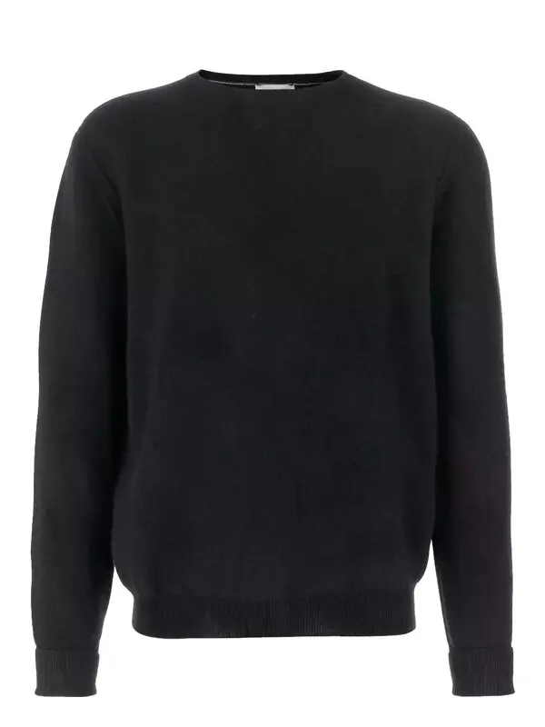 OLIVER LATTUGHI Round-neck Ribbed Sweater - Black