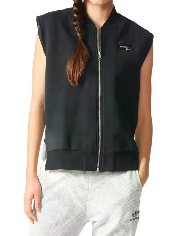 Adidas Diagonal-panel Zip Vest - Black