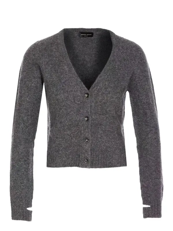 ROBERTO COLLINA V-neck Buttoned Cardigan - Grey