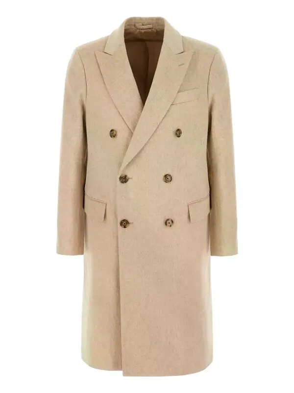 LARDINI Double-breasted Wool Coat - Neutrals