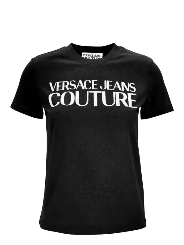 Versace Logo-print Cotton T-shirt - Black
