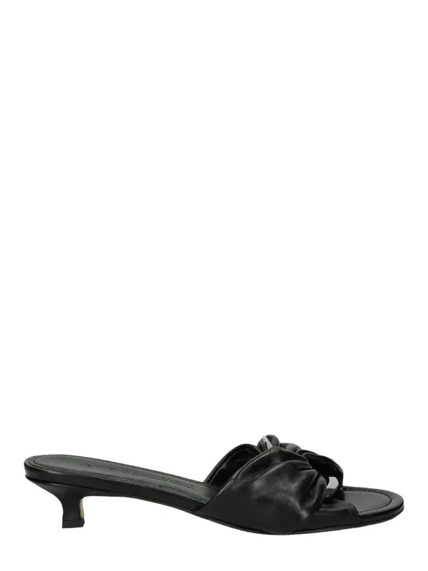 KENNEL&SCHMENGER Knotted Leather Kitten Heel Sandals - Black
