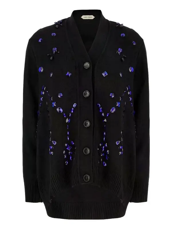 Alberta Ferretti Crystal-embellished Cardigan - Black