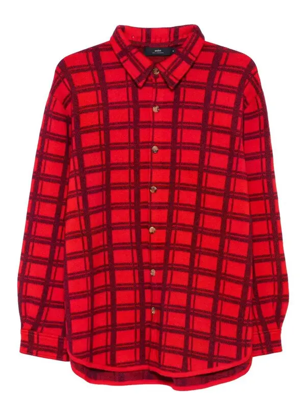 Arch4 Mr. Young Checked Cashmere Shirt - Red