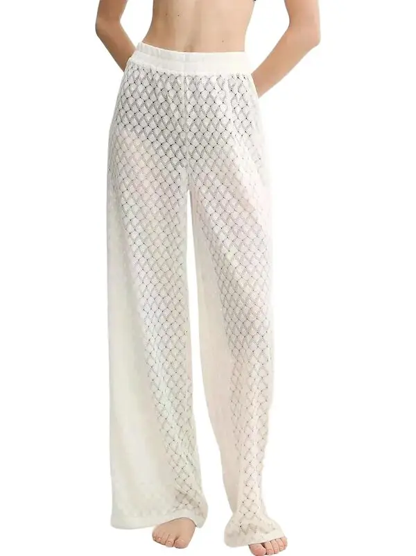 Melissa Odabash Crochet-pattern Trousers - White