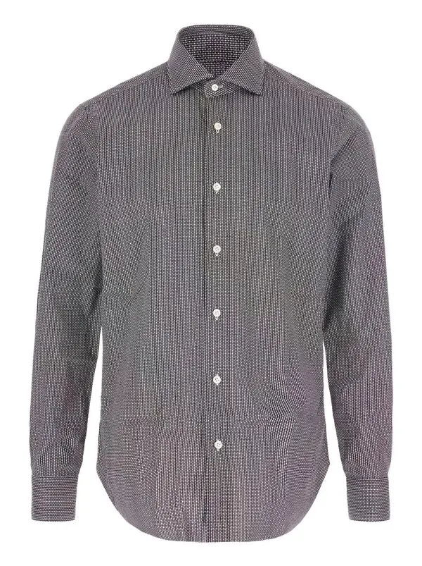 BARBA NAPOLI Micro-dot Print Shirt - Blue