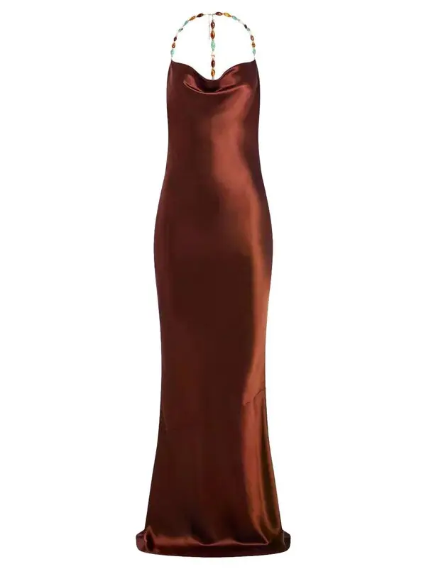 Retrofete Finley Cowl-neck Maxi Dress - Brown