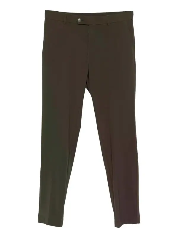 Hugo Boss Button-fastening Straight-leg Trousers - Green