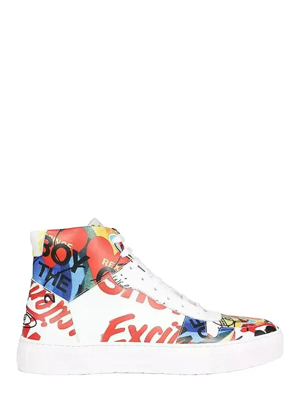 VIVIENNE WESTWOOD High-top Graphic-print Sneakers - White