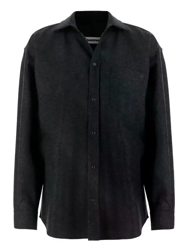 DARKPARK Patch-pocket Wool Shirt - Black
