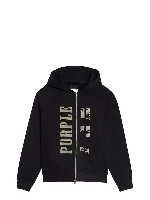 PURPLE BRAND History Two-way Zip-up Hoodie - Black