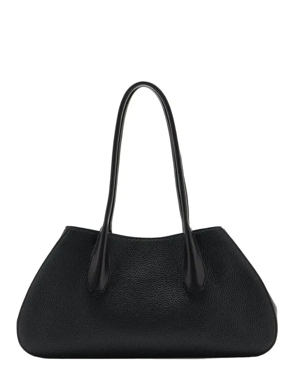 THE ROW Alger Leather Shoulder Bag - Black
