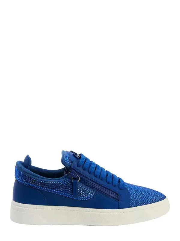 GIUSEPPE ZANOTTI Rhinestone-embellished Sneakers - Blue