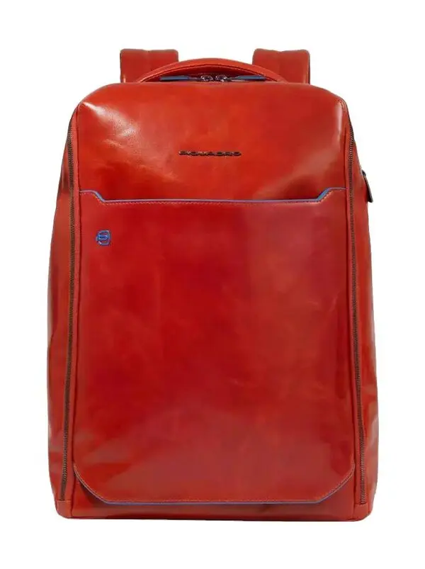 PIQUADRO Leather Laptop Backpack - Red