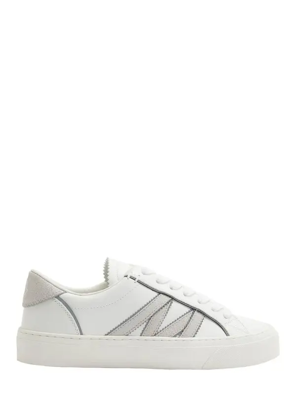 Moncler Monaco Panelled Leather Sneakers - White
