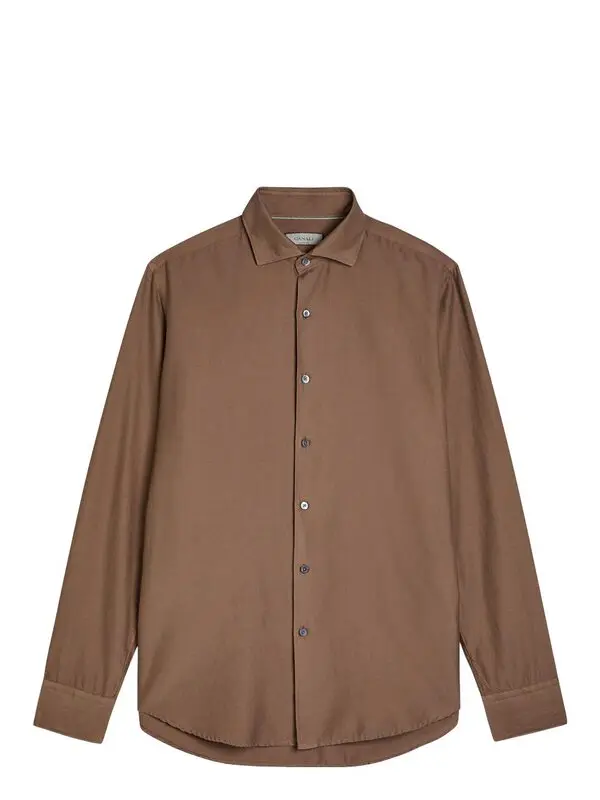 Canali Cotton-blend Shirt - Beige