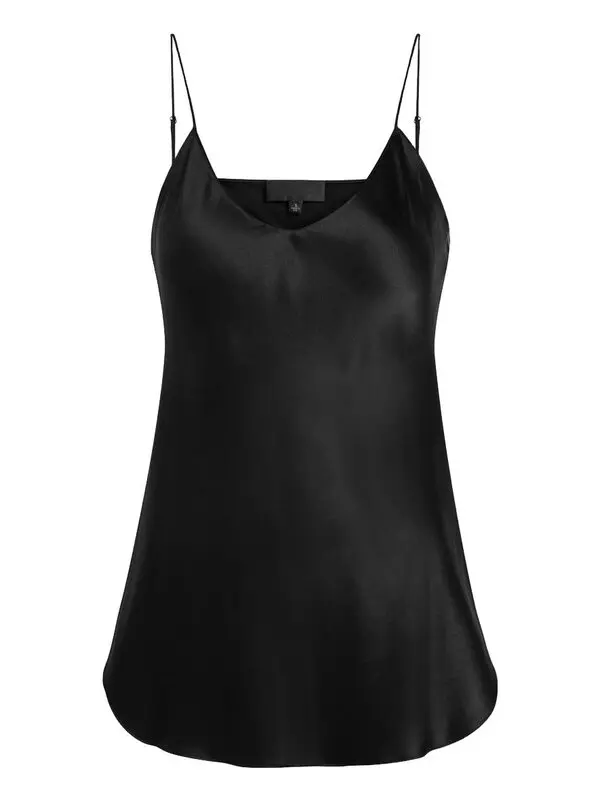 NILI LOTAN Isabella Silk-satin Top - Black