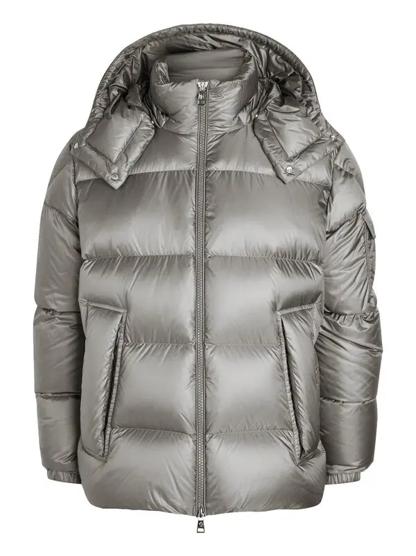 Moncler Quilted Hooded Shell Jacket - Grey