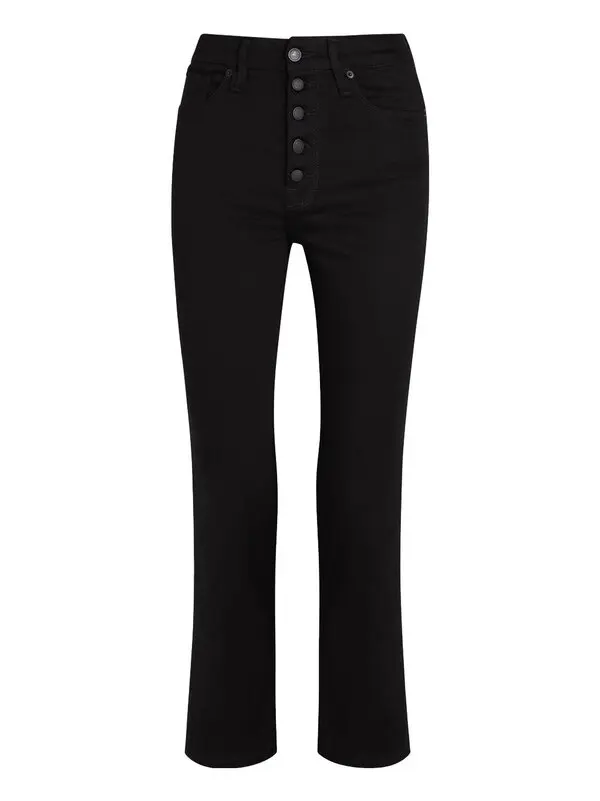 Good American Slim Straight-leg Cropped Jeans - Black