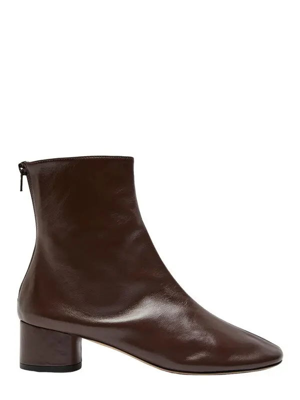 Dear Frances Harlie 45 Glossed Leather Ankle Boots - Brown