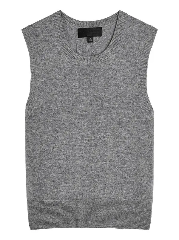 NILI LOTAN Cashmere Round-neck Vest - Grey