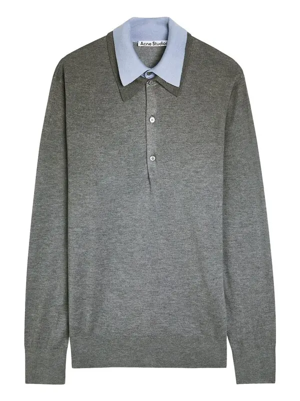 Acne Studios Layered-effect Silk-blend Jumper - Light Grey