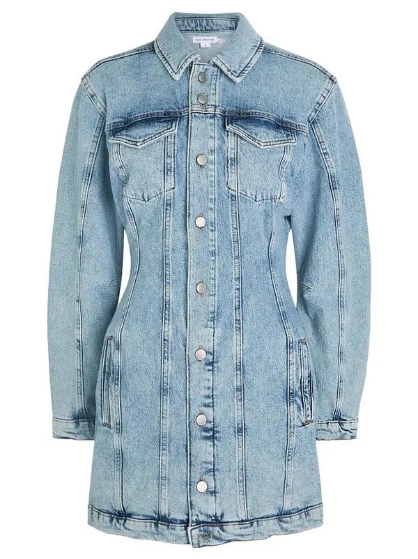 Good American Panelled Stretch-denim Mini Dress - Indigo