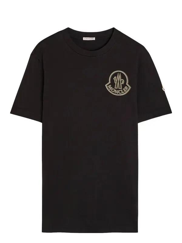 Moncler Logo Cotton T-shirt - Black
