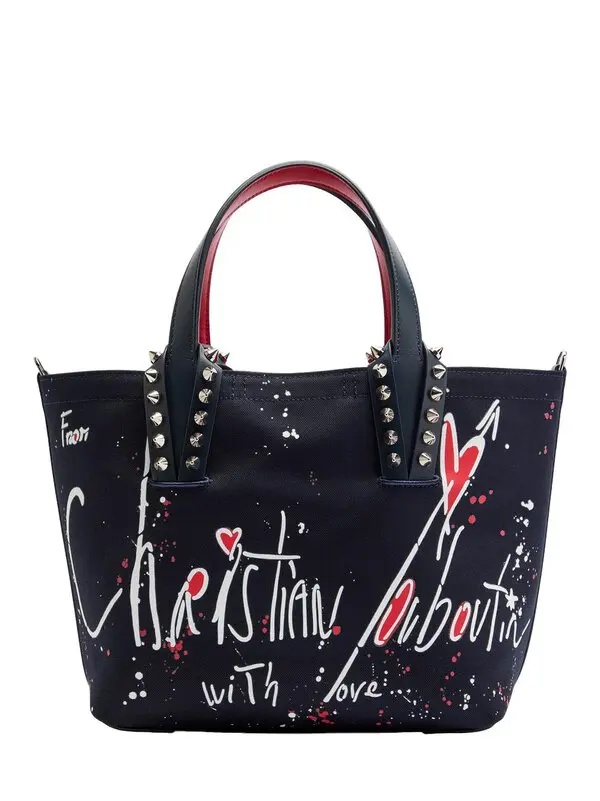 CHRISTIAN LOUBOUTIN Cabata Mini Canvas Tote - Navy
