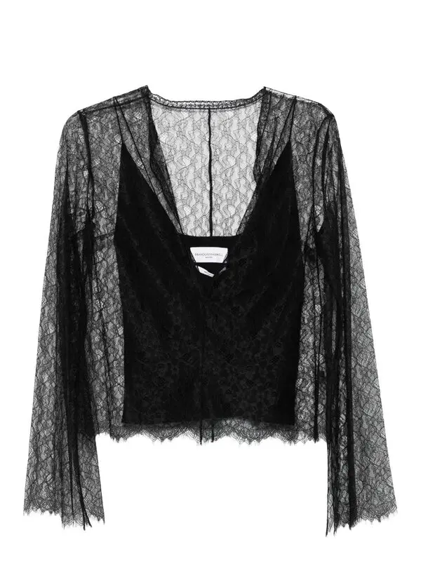 Brandon Maxwell Eloise Lace Blouse - Black