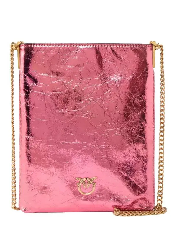 Pinko Metallic-finish Mini Clutch Bag - Pink