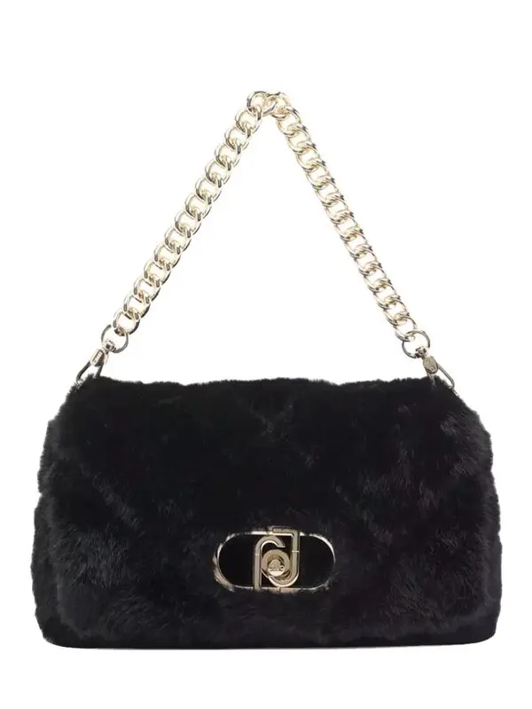 Liu Jo Quilted Faux-fur Shoulder Bag - Black