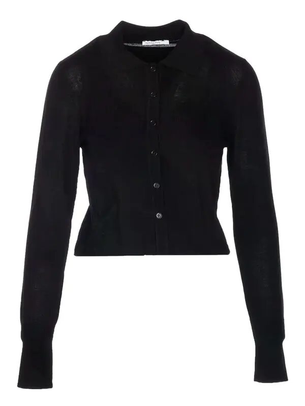 Patrizia Pepe Button-front Collar Cardigan - Black