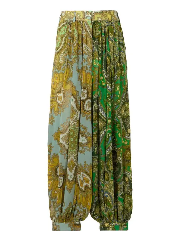 ALEMAIS Clemenza Pleated Paisley-print Crepe Tapered Pants - Multi
