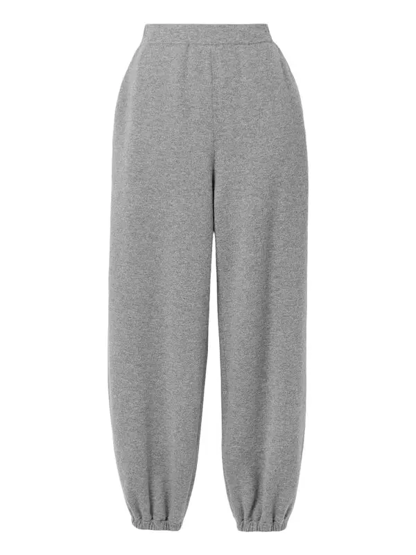 THE ROW Liyana Cashmere Tapered Track Pants - Gray
